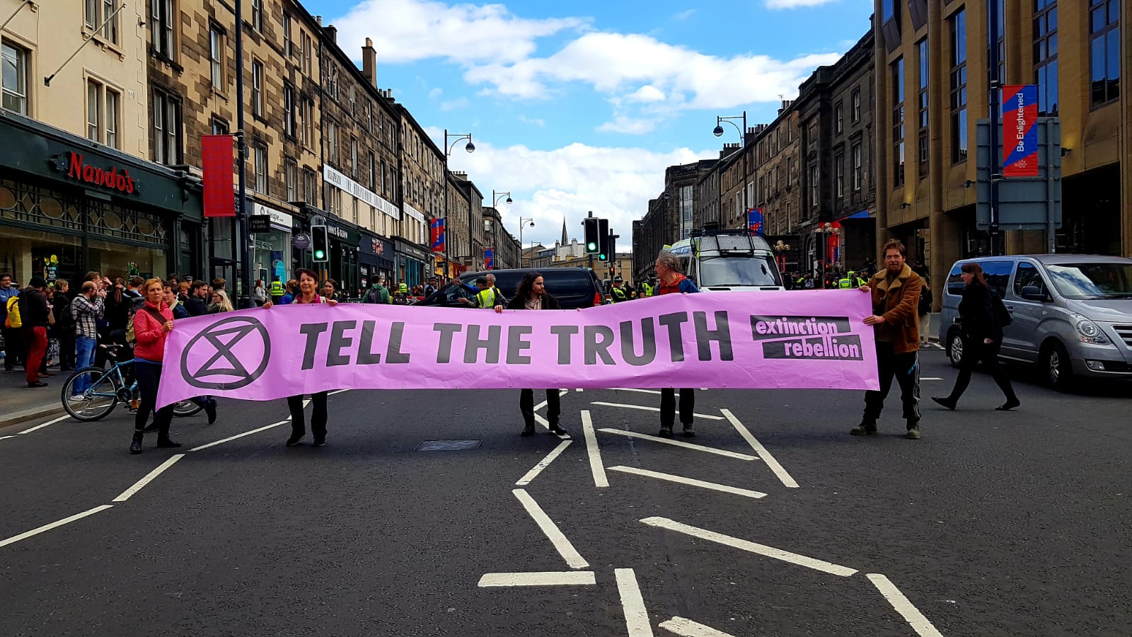 Extinction Rebellion Scotland block Edinburgh Roads in Non-Violent ...